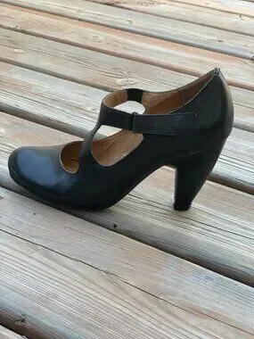 Miz Mooz | Shoes | Miz Mooz Marry Jane Pump 7 Black Leather Selma Cone ...